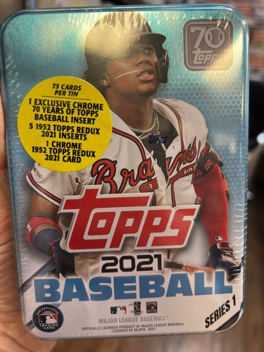 2021 Topps Series 1 Baseball Tin Box Sealed Ronald Acuna Sick! | eBay