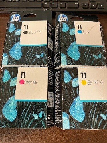 2015 OEM Genuine HP 11 C4810A C4811A C4812A C4813A Printhead Set of 4 ...