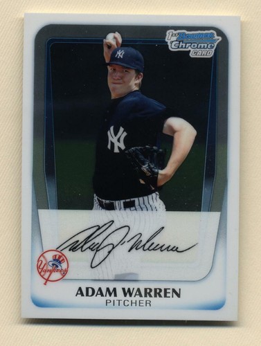2011 Bowman Chrome Prospects Baseball Adam Warren Rookie card (Yankees ...