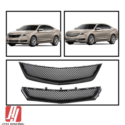 Front Upper Lower Grille Mesh Gloss Black Set For 2014-2020 Chevrolet ...