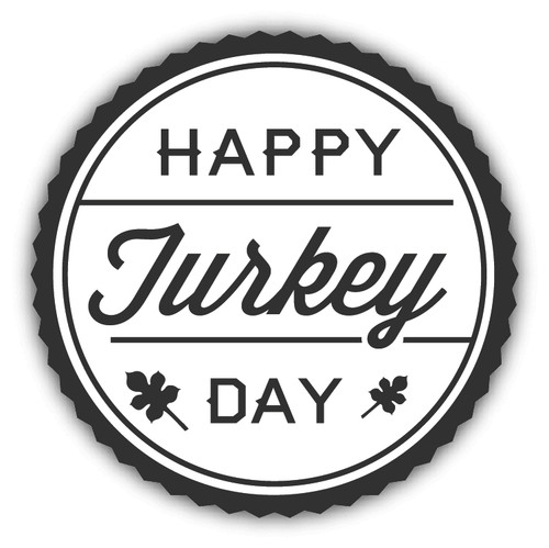 Happy Turkey Day Stamp Leaves Car Bumper Sticker Decal | eBay