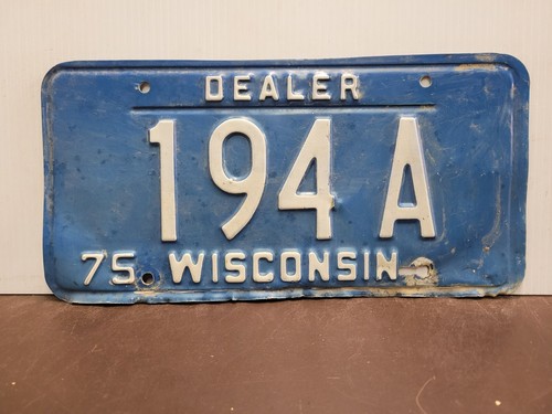 1975 WISCONSIN DEALER License Plate Tag Original. | eBay