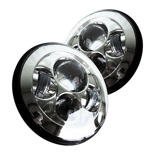 7 Round Chrome Projector Led Headlights Fits 1967-1968 Dodge P100 Van ...