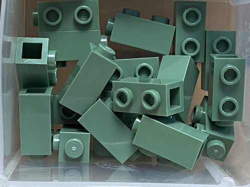 LEGO Parts - Sand Green Brick 1 x 1 x 2 Side Studs - No 32952 - QTY 20 ...