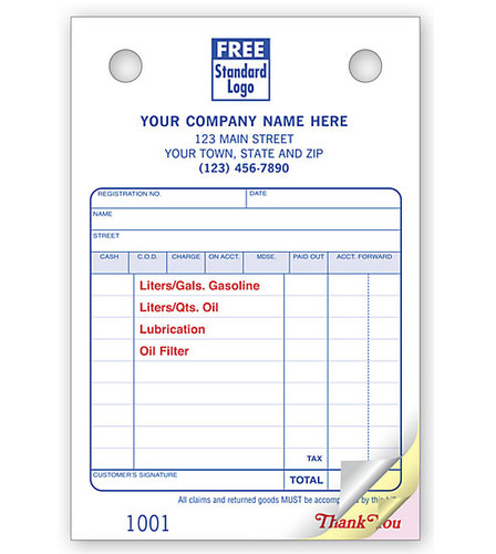 Service Station Register Form 4" x 6" NEBS Deluxe No 608 2 part or 3 ...