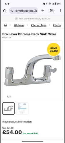 £54 Homebase Pro Leaver Chrome Deck Sink Mixer | eBay