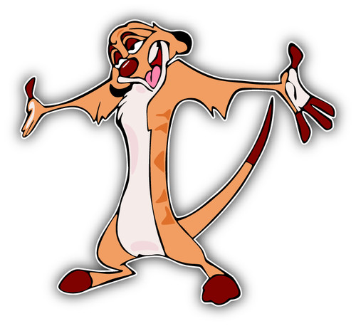 The Lion King Timon Happy Cartoon Car Bumper Sticker Decal 4'' x 5'' | eBay