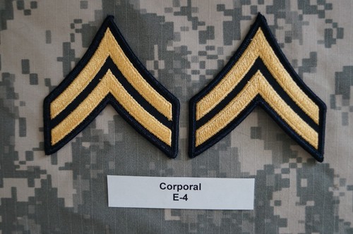 Military Patch US Army Corporal CPL / E-4 Rank Dress Blue Sew on ...