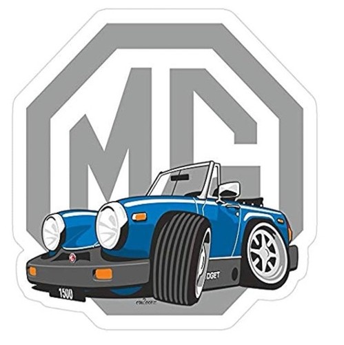 MG Midget 1500 Cartoon Blue, mg Decal Sticker | eBay
