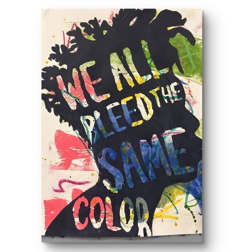 We All Bleed The Same Color Original Pop Interior Acrylic Abstract ...
