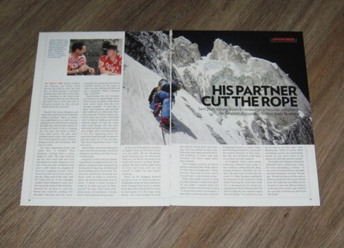 AMAZING STORY OF SURVIVAL Joe Simpson original TWO pages PHOTO ...