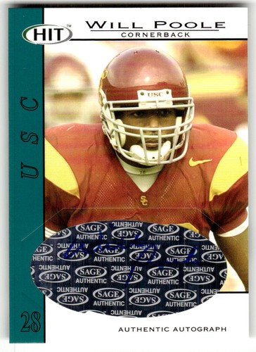 2004 SAGE HIT Will Poole Autographs Emerald #A28 Auto | eBay