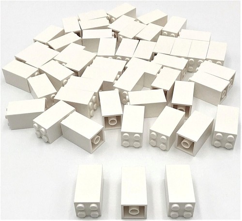 Lego 50 New White Bricks 2 x 2 x 3 Stud Building Blocks Pillar Pieces ...