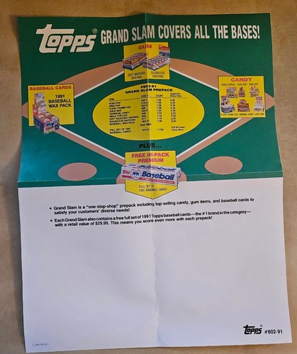 VTG 1991 Topps Baseball Sell Sheet Poster Advertising | eBay