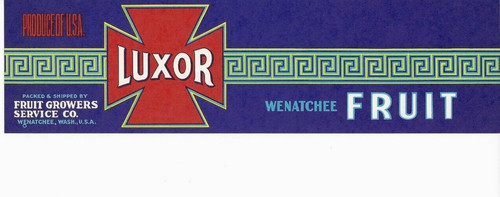 Original scarce LUXOR fruit crate label Fruit Growers Service Co ...