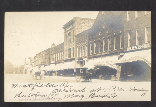 RPPC WESTFIELD PENNSYLVANIA PA. DOWNTOWN STREET SCENE REAL PHOTO ...