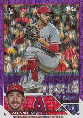 2023 Topps Update ZACK WEISS Purple Foil #US196 #/799 Angels Rookie | eBay
