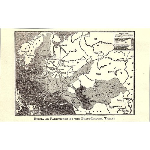Map of Russia as Partitioned by the Brest-Litovsk Treaty 1919 WWI Print ...
