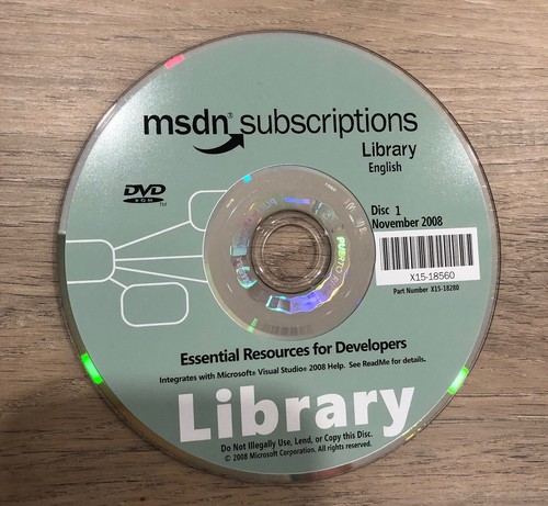 Microsoft MSDN Subscriptions Library DVD Essential Resources for Developers 2008 | eBay
