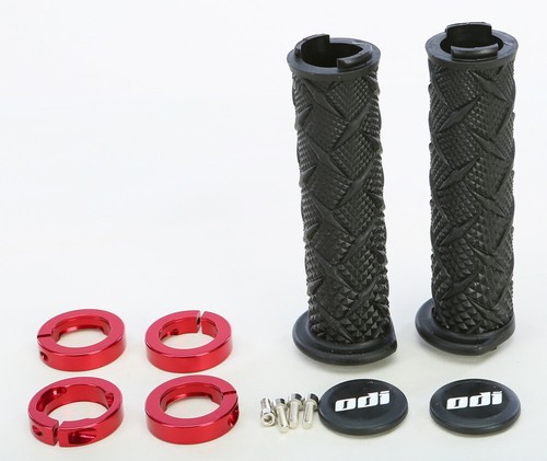 ODI ATV Xtreme Lock-On Grips, Black - Red Clamp | J30XTB-R | eBay