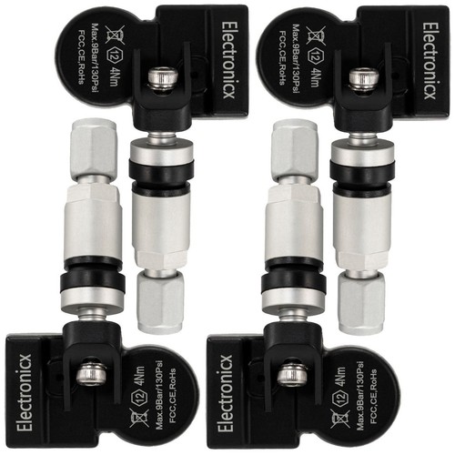 4 Tire Pressure Sensors RDKS Sensors Metal Valve Silver For Audi A6 4K ...