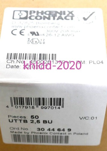 50pcs Phoenix Contact UTTB 2.5 BU 3044649 Connecting terminal | eBay