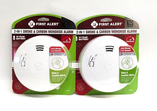 LOT OF 2 First Alert SMCO210V 2-in-1 Smoke & CO Alarm with Voice ...