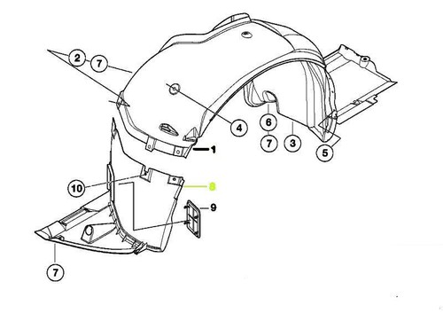 BMW 1 Series E46 01 - 05 OEM Fender Liner Splash Guard 51718268374 ...