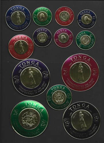 Tonga 1963 Gold Coin Self Adhesive Stamps set of 13 Fine MNH | eBay