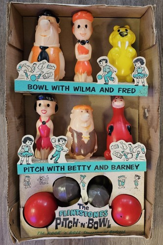 VINTAGE TRANSOGRAM 1961 THE FLINTSTONE PITCH AND BOWL TOY SET GAME + | eBay