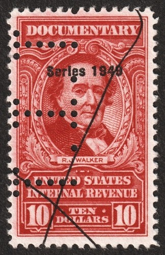PAPER-GEM: scott#R528 US documentary revenue stamp 1949 overprint ...