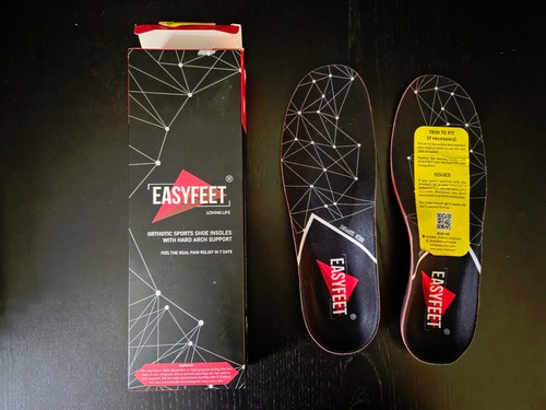 Easyfeet orthotic sports shoe insoles with hard arch support - new ...