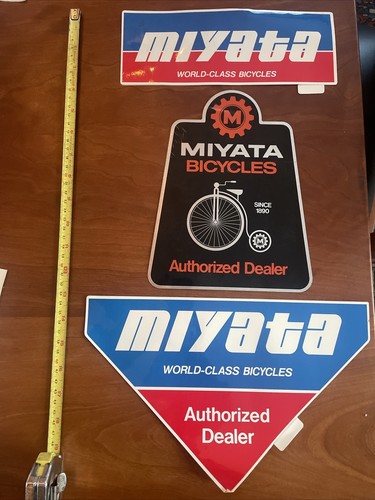 Lot of Three (3) Larger NOS Vintage MIYATA BICYCLE Dealer Stickers. (NJ ...