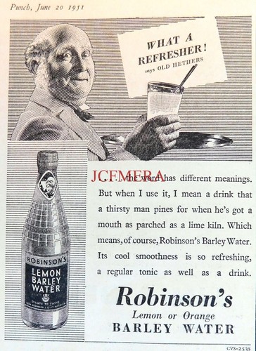 ROBINSON'S Barley Water Fruit Squash Drink ADVERT #4 Small 1951 Print ...