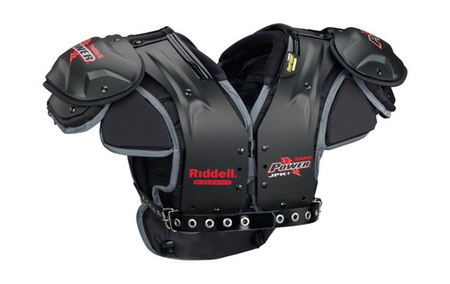 Riddell JPK+ Junior Varsity Shoulder Pad with Back Plate, Black/Red ...