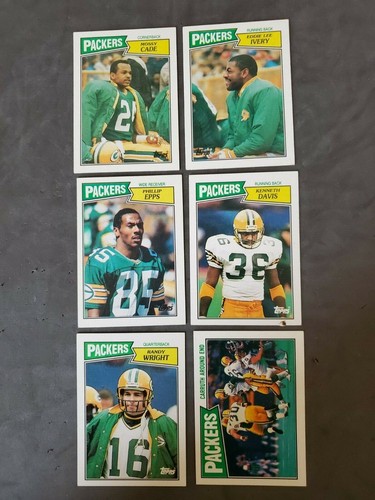 Lot (6) Ivery Wright Davis Epps Cade Carruth Packers 1987 Topps ...