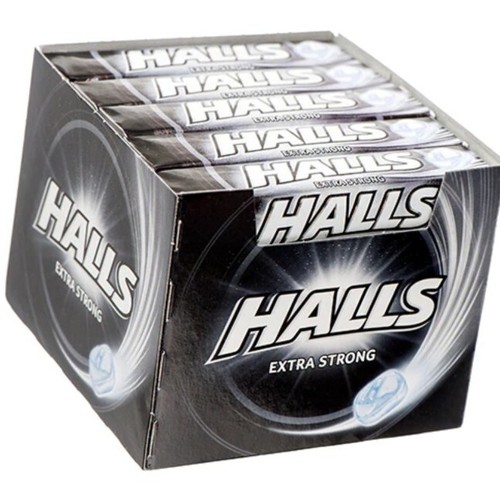 HALLS EXTRA STRONG INTENSE FRESH COUGH DROPS - 12 ROLL BOX - FREE ...