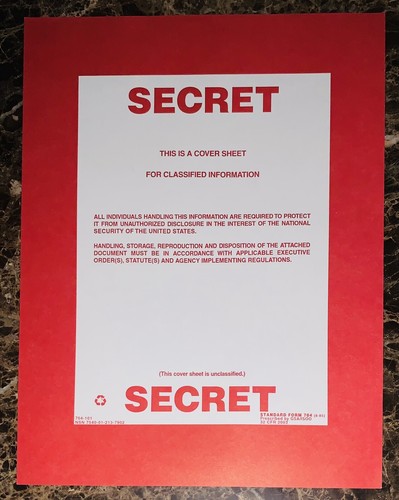 Vintage Secret Cover Sheet Standard Form 704 Red 8.5” x 11” Paper Size ...