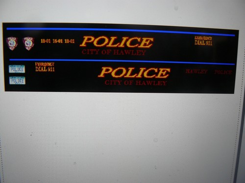 Hawley Minnesota Police Car Decals 1:64 two for one money | eBay