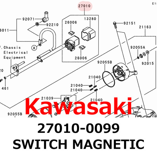 【NEW】Kawasaki Genuine Ninja 300/400/650 Versys 650 SWITCH MAGNETIC ...