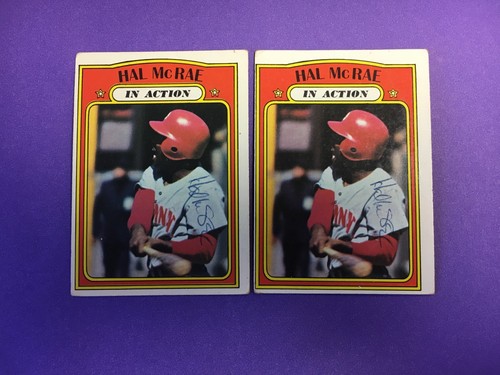 Lot of (2) 1972 Topps #292 Hal McRae signed autographed auto ...