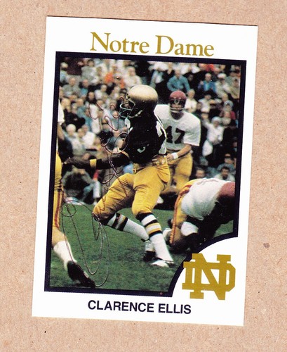 Clarence Ellis signed 1990 Notre Dame Greats card # 1 | eBay