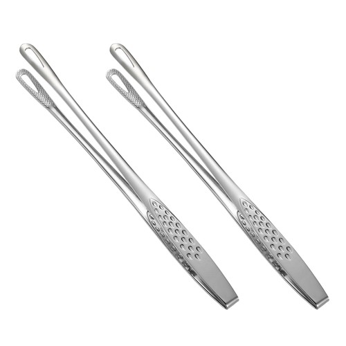 2 pcs kitchen utensil holder Stainless Steel Food Tongs Serving Tongs ...