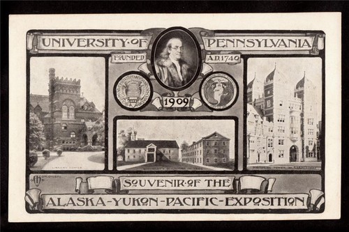 1909 AYPE exposition multi view University Pennsylvania advertising ...