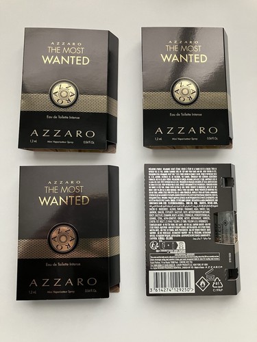 AZZARO The Most Wanted EAU DE TOILETTE INTENSE Sample Spray 0.04oz 1 ...
