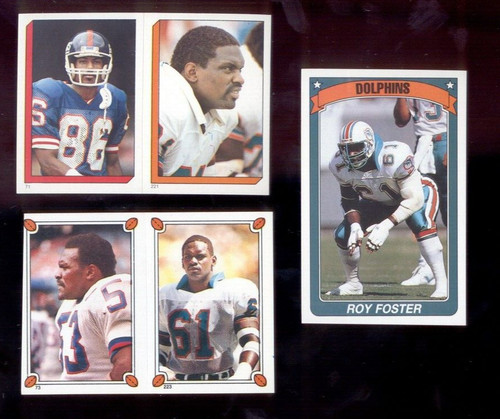 1986-1990 Topps Panini ROY FOSTER Miami Dolphins 3-Card Sticker Lot ...