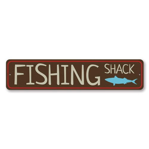 Fishing Shack Sign, Beach Street Sign, Metal Fish Lover Metal Wall ...