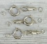 5 sets SILVER tone pocket watch chain end clasp Spring Ring Swivel clip ...