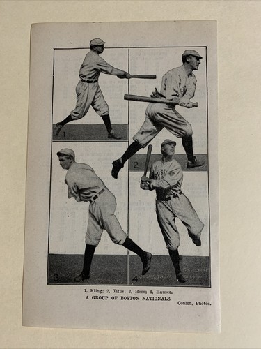 Boston Braves Johnny Kling Otto Hess John Titus 1912 Baseball Team 4X6 ...