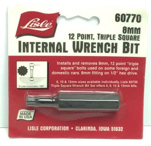 Lisle Tools #60770 / 12 Point Triple Square 8MM 1/2" Hex Internal ...